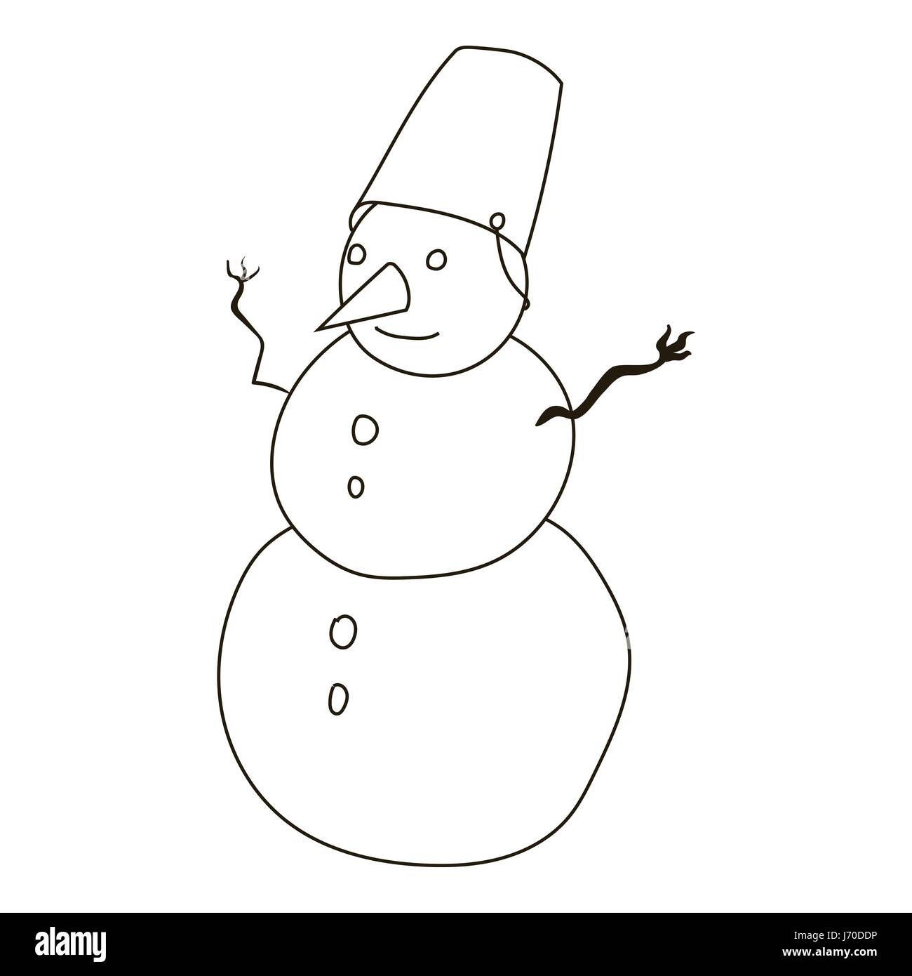 Snowman icon, outline style Stock Vector Image & Art - Alamy