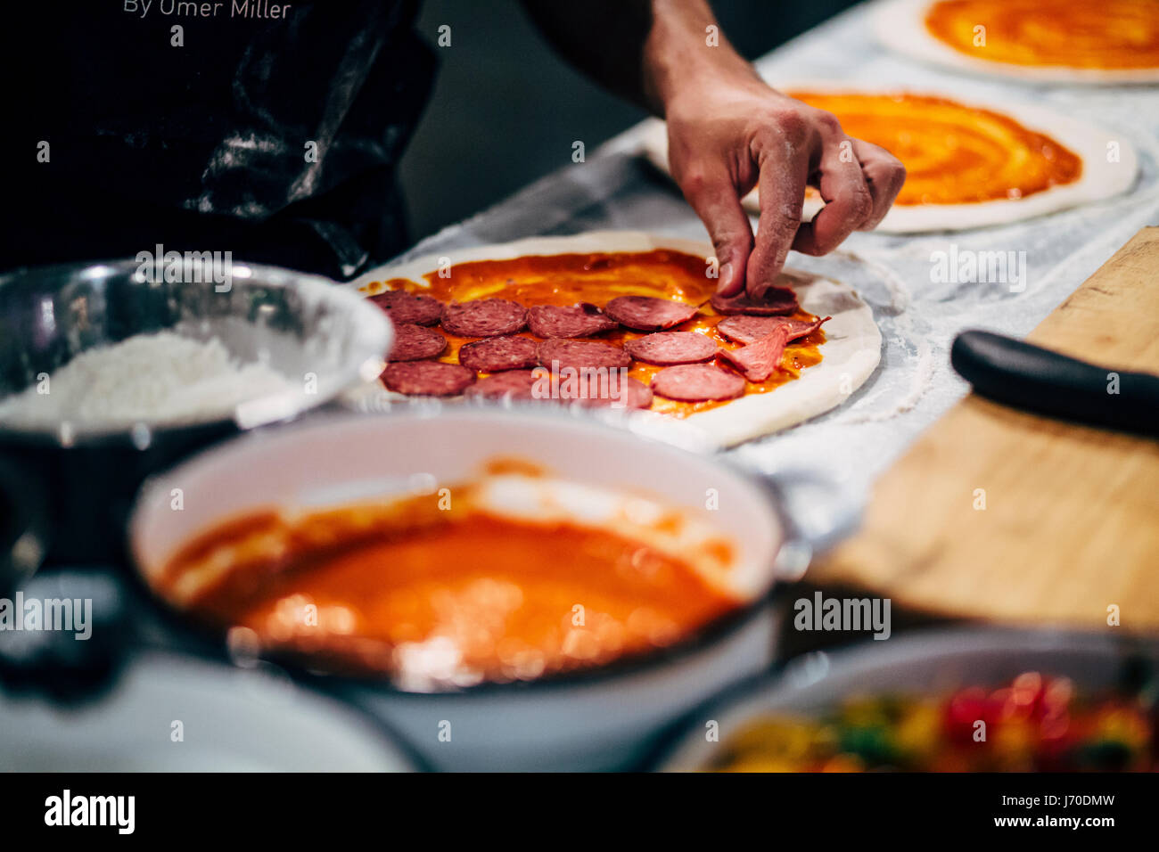 Preparation real italian pizza hi-res stock photography and images - Alamy
