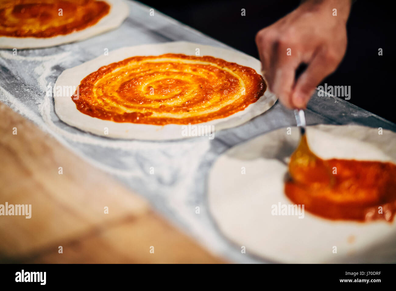 Making fresh Pizza Stock Photo - Alamy