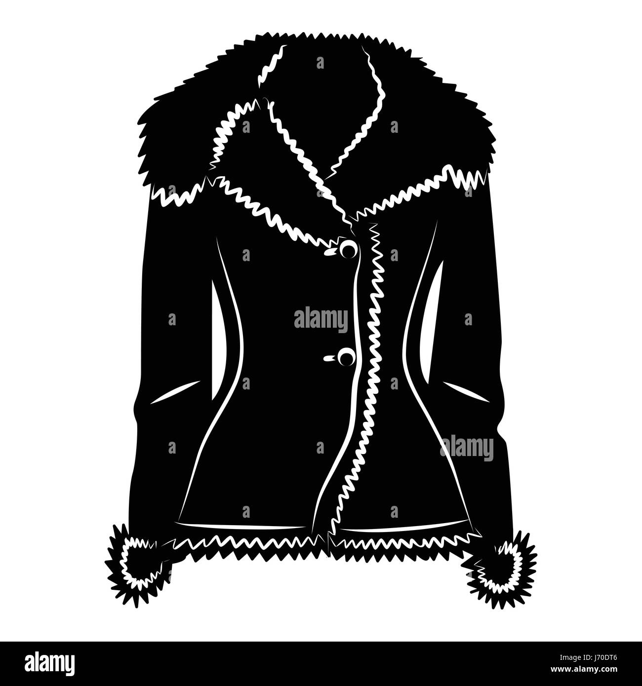 Black and white fur jacket Stock Vector Images - Alamy