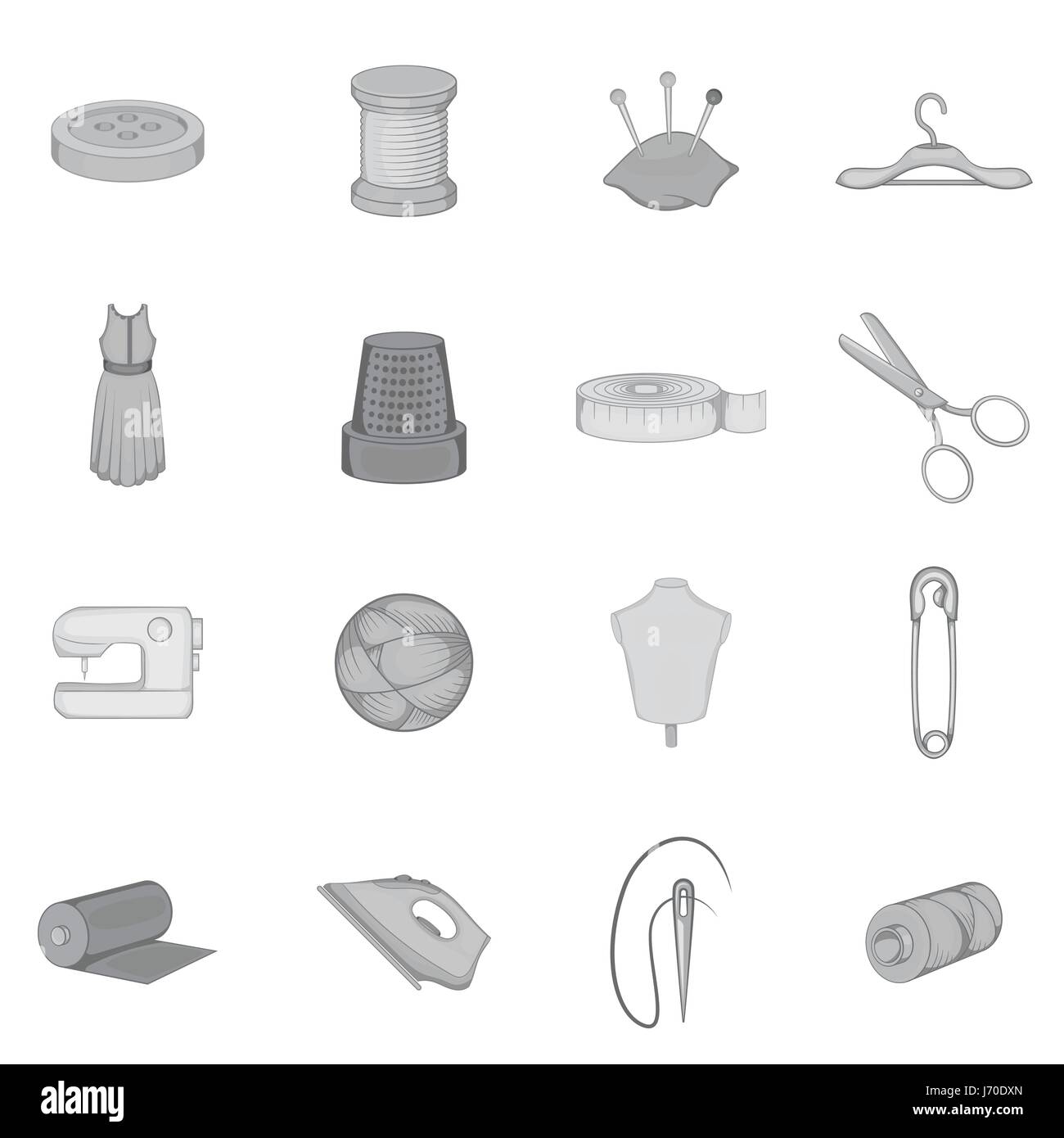 Tailoring icons set, black monochrome style Stock Vector Image & Art ...