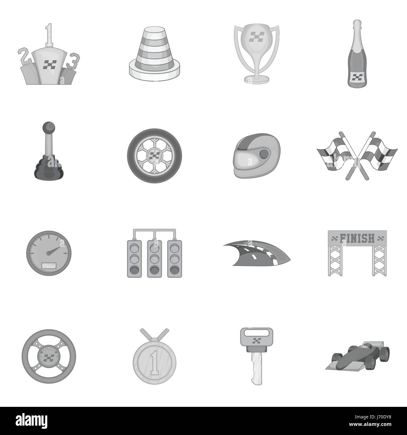 Car racing icons set, black monochrome style Stock Vector Image & Art ...