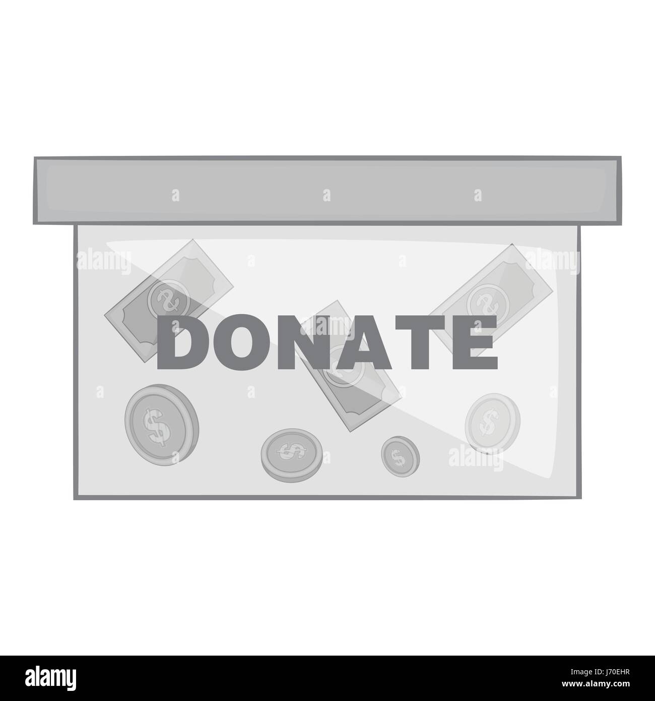 Box for donations icon, black monochrome style Stock Vector Image & Art ...