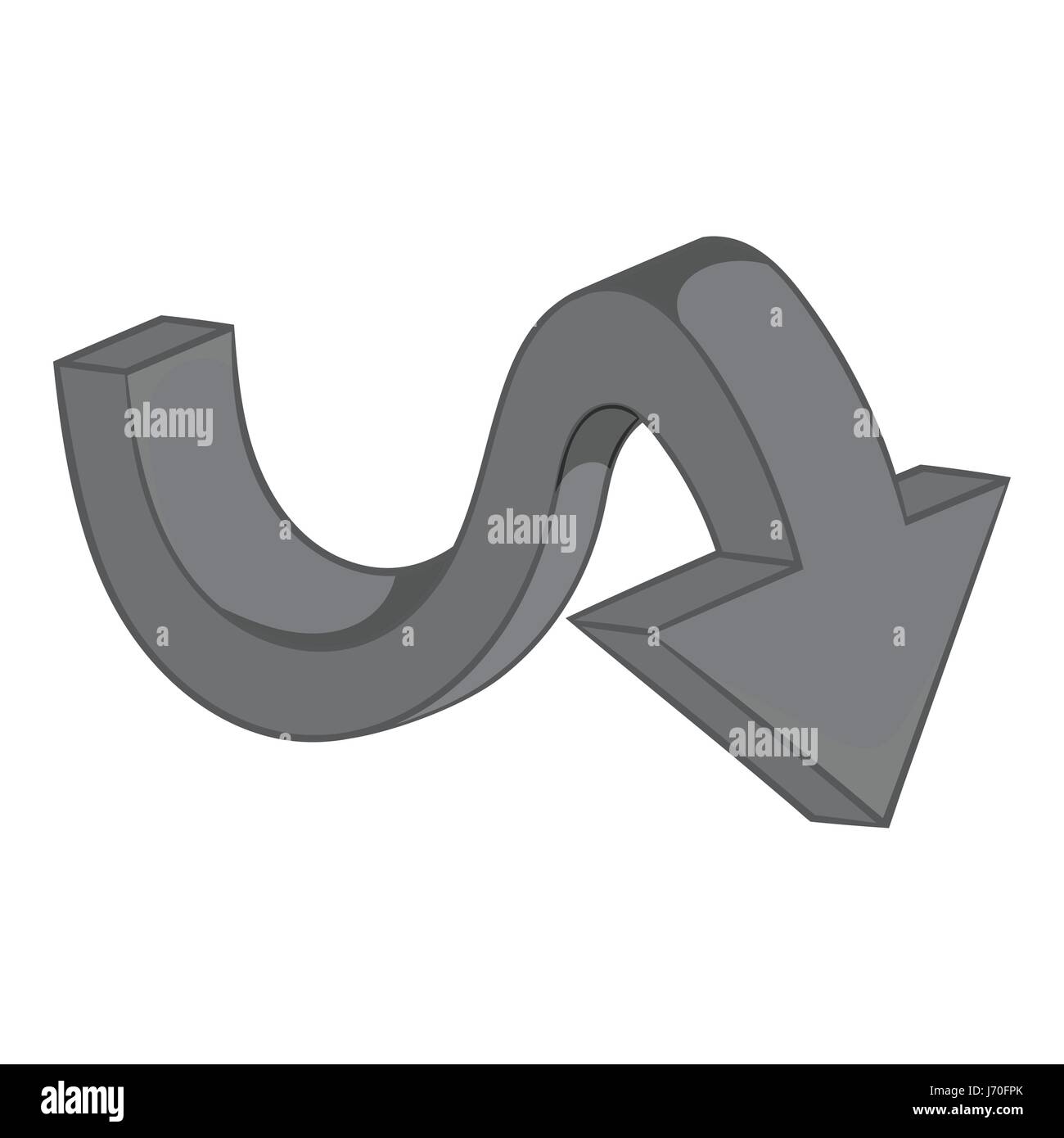 Big curved arrow icon, black monochrome style Stock Vector Image & Art ...