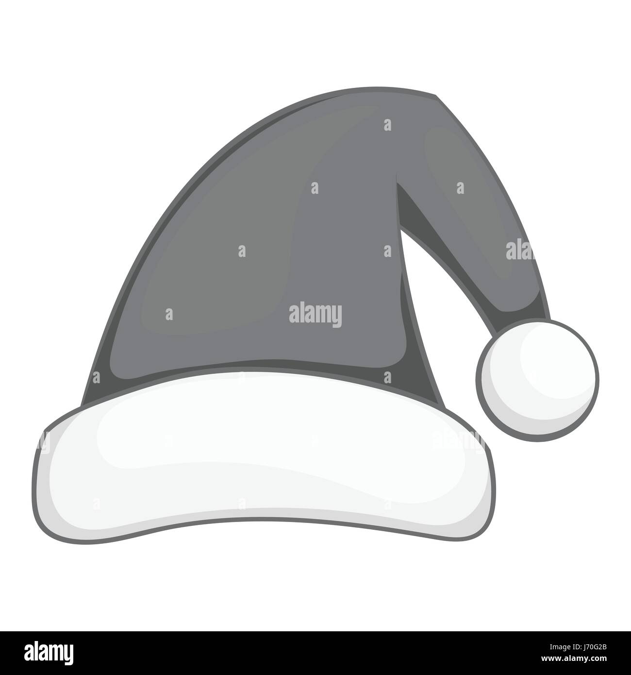 Santa Claus hat icon, black monochrome style Stock Vector Image & Art ...