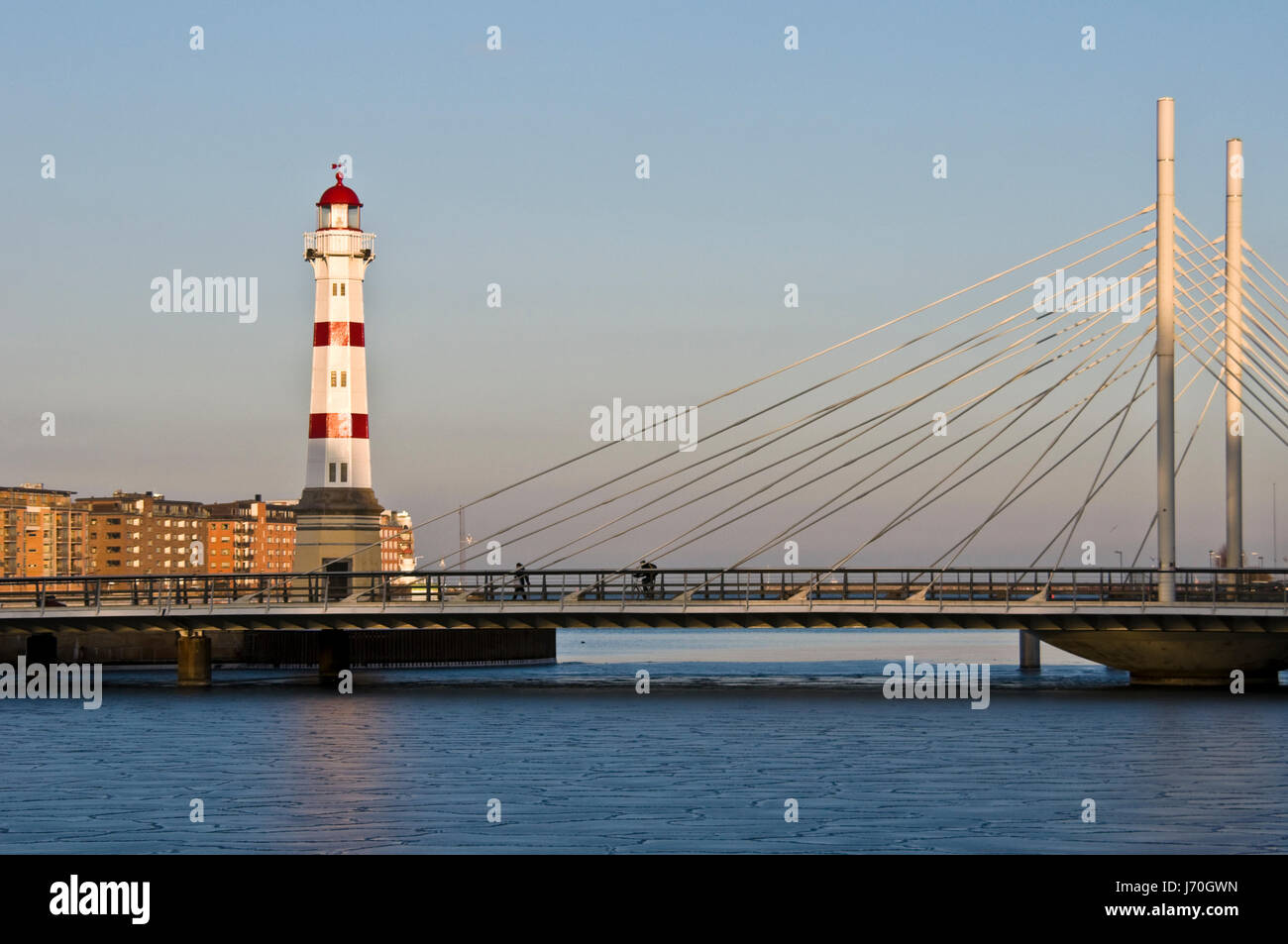 blue modern modernity bridge sweden harbor style of construction ...