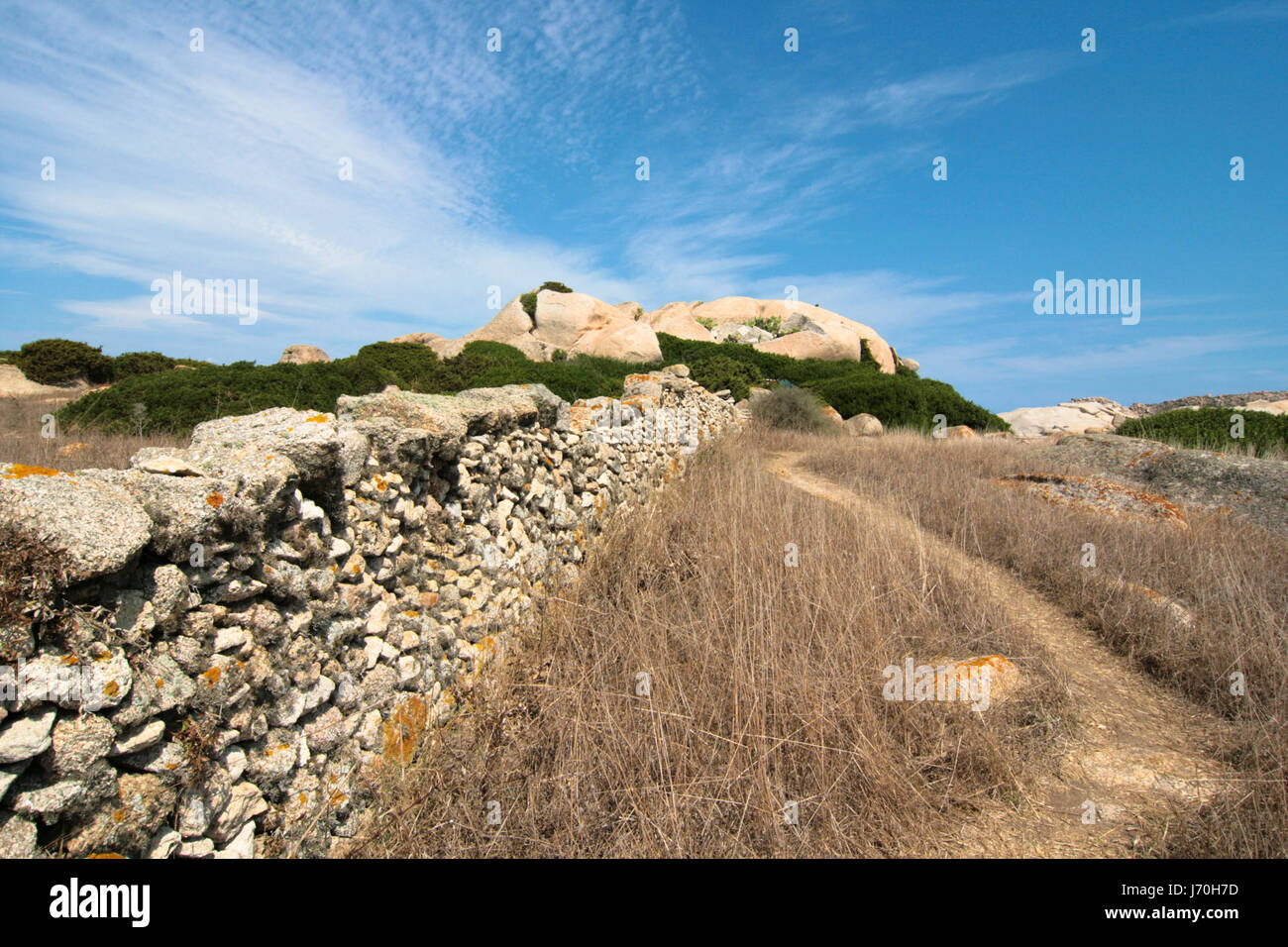 stone wall cliff landscape scenery countryside nature path way sardinia ...