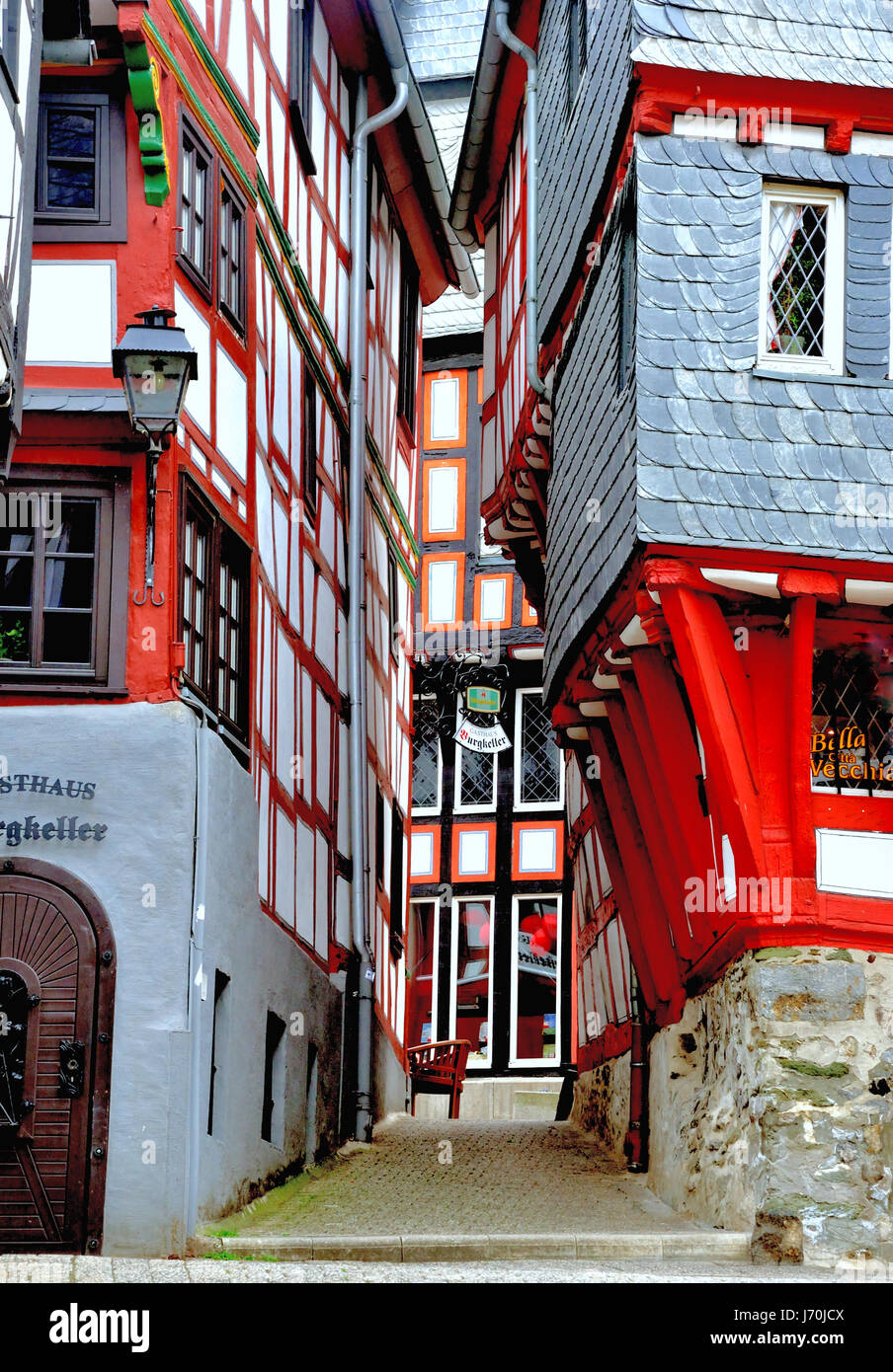 house building wood old town frame-work tower historical window ...