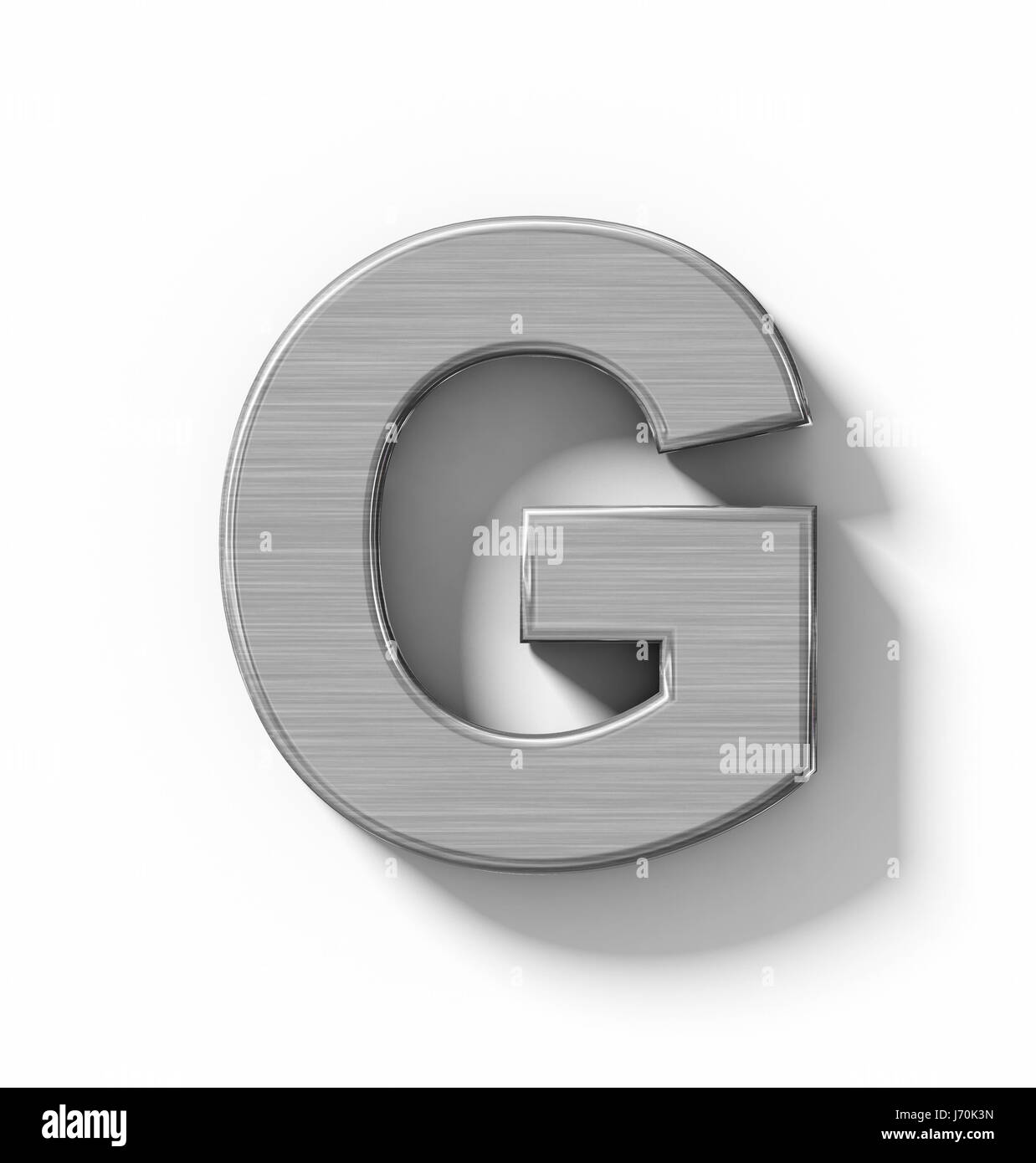 letter G 3D metal isolated on white with shadow - orthogonal projection ...