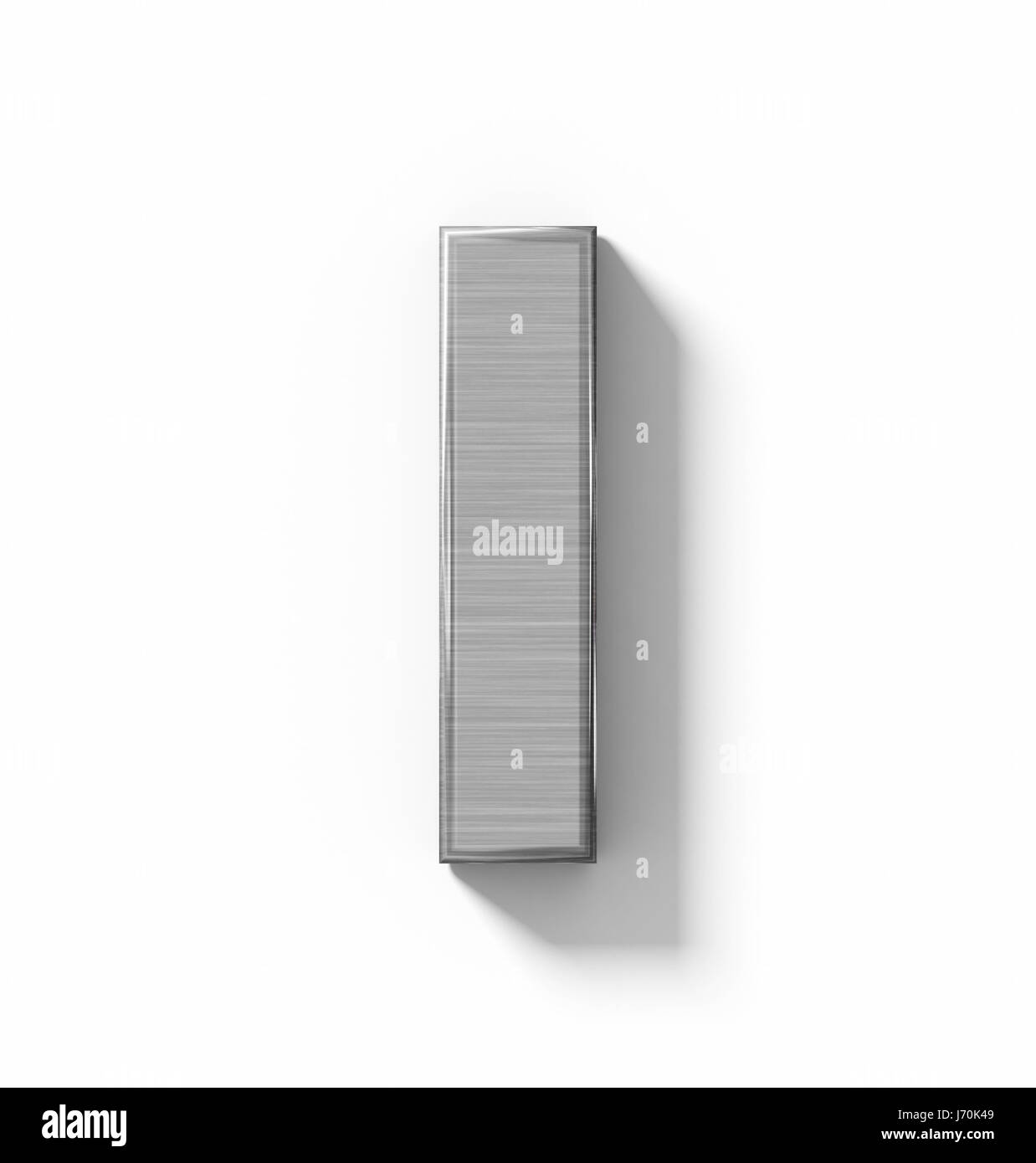 letter I 3D metal isolated on white with shadow - orthogonal projection ...