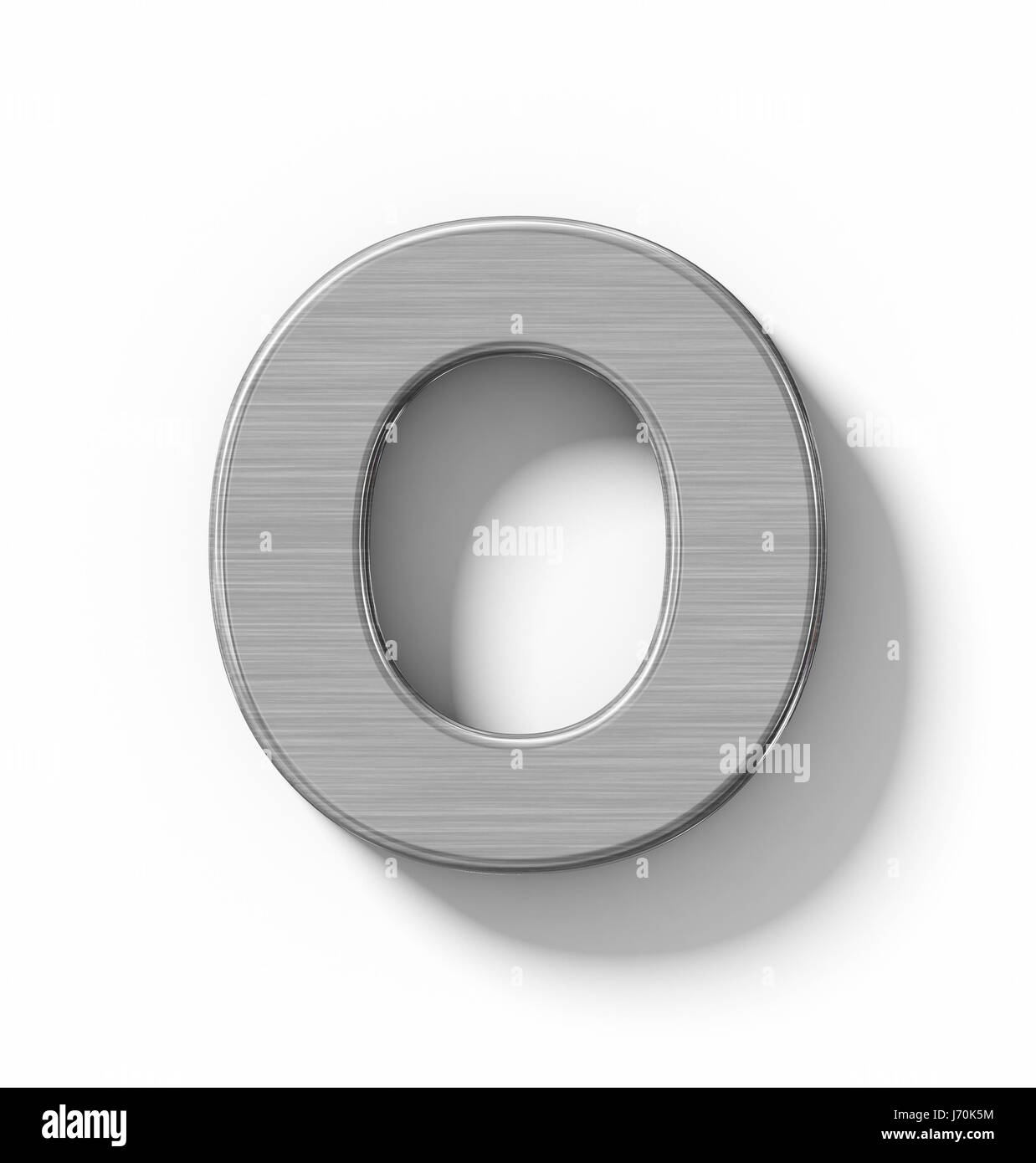 letter O 3D metal isolated on white with shadow - orthogonal projection ...