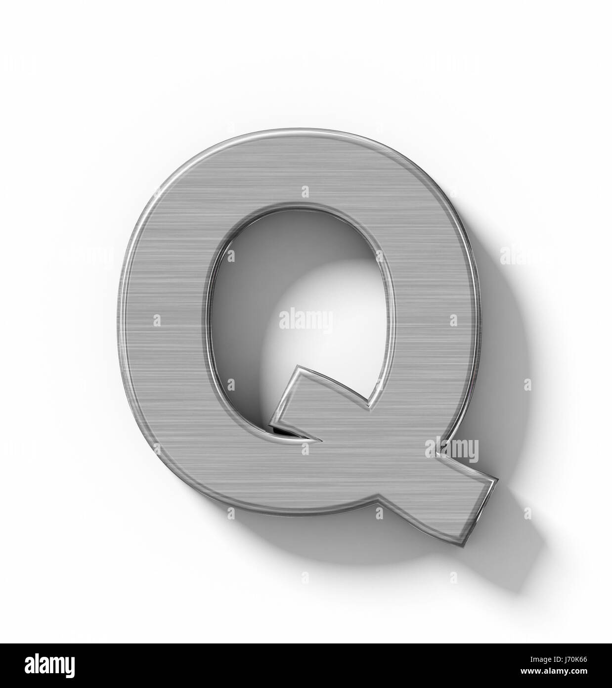 letter Q 3D metal isolated on white with shadow - orthogonal projection ...