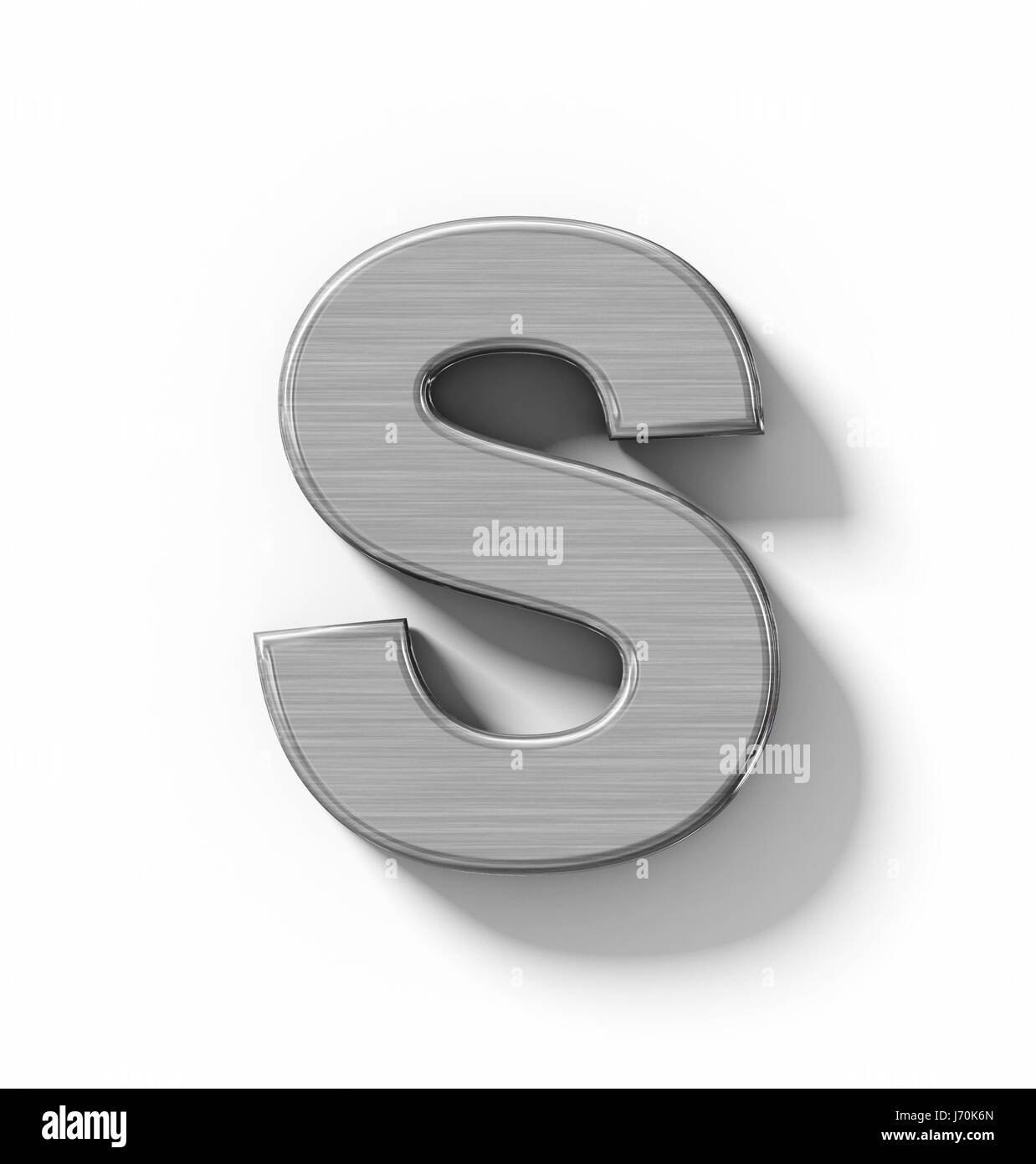 letter S 3D metal isolated on white with shadow - orthogonal projection ...