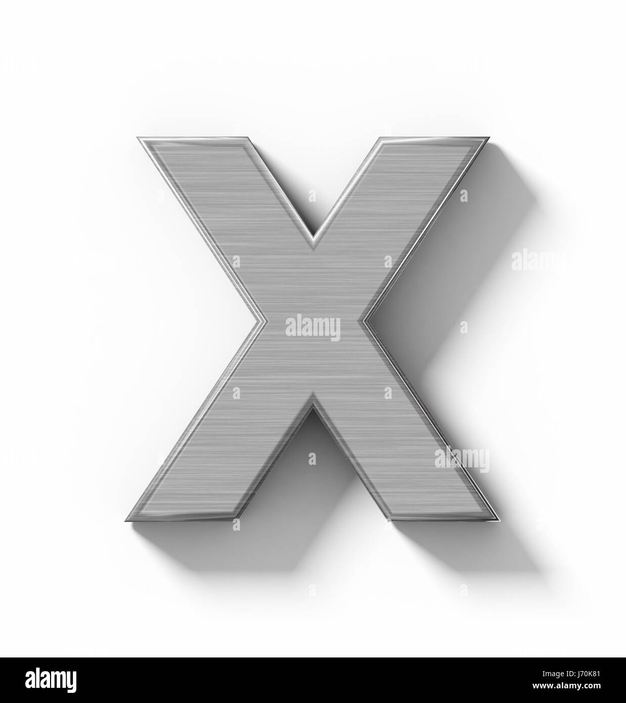 letter X 3D metal isolated on white with shadow - orthogonal projection ...