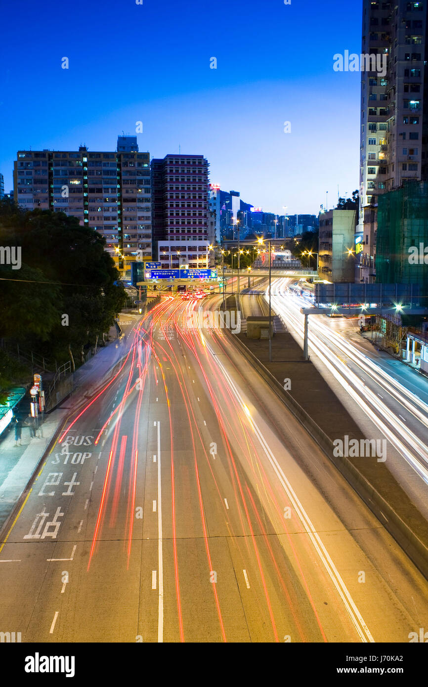 city town traffic transportation night nighttime car automobile vehicle ...
