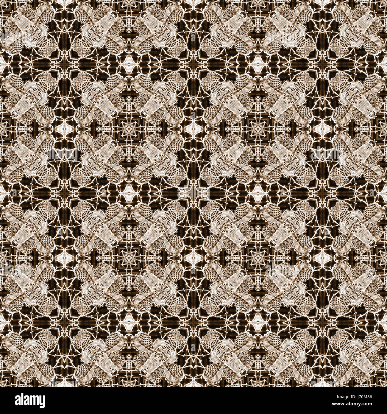 Seamlessly repeating lace pattern, digital collage from crocheted lace ...