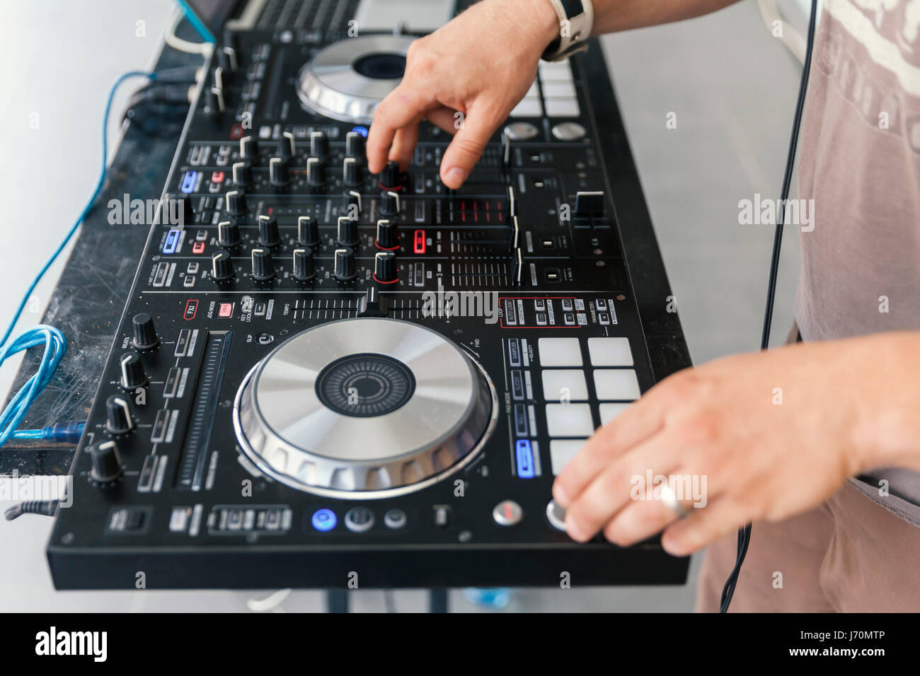dj on the set, close up Stock Photo - Alamy
