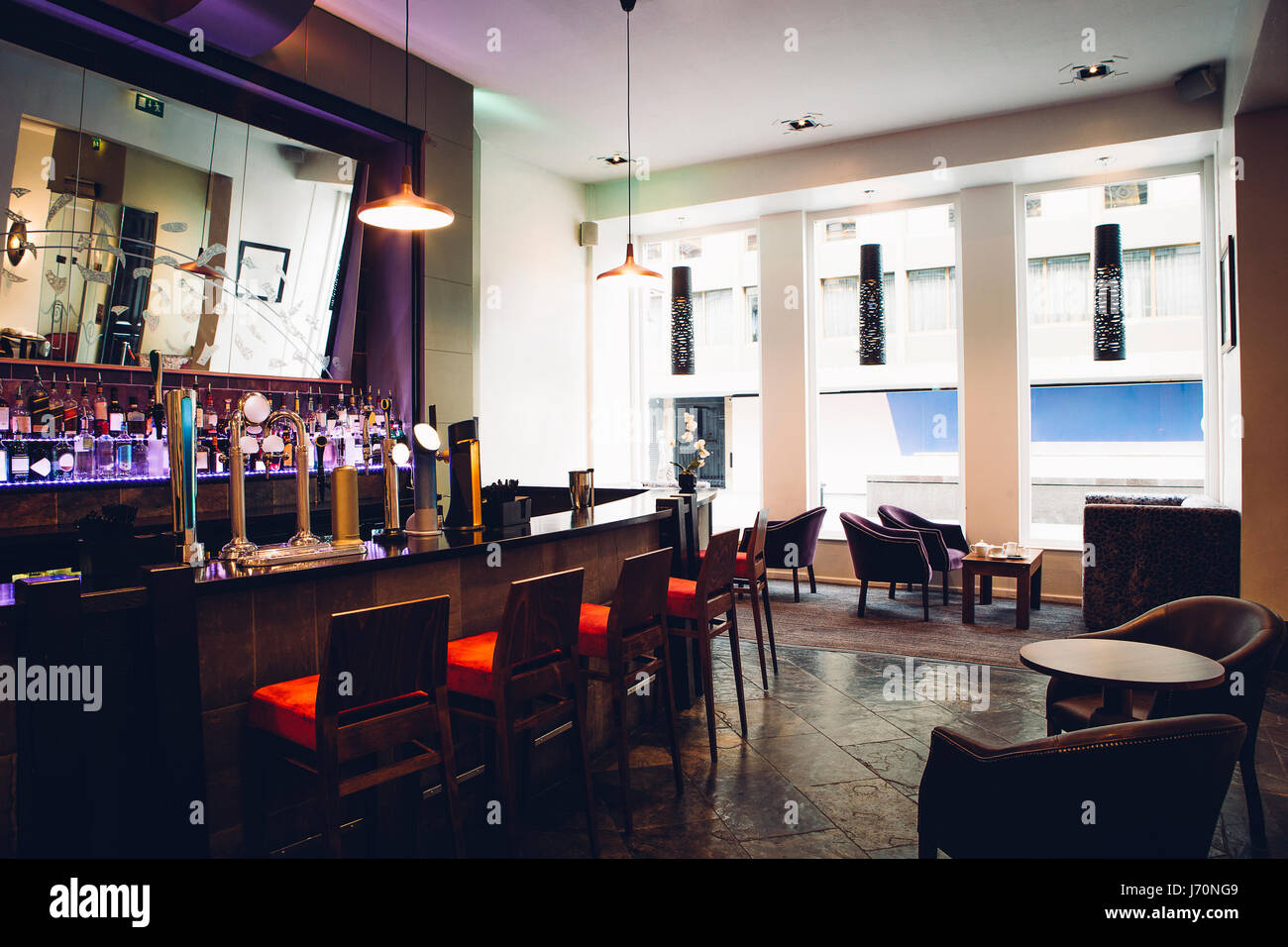 Empty bar seats hi-res stock photography and images - Alamy