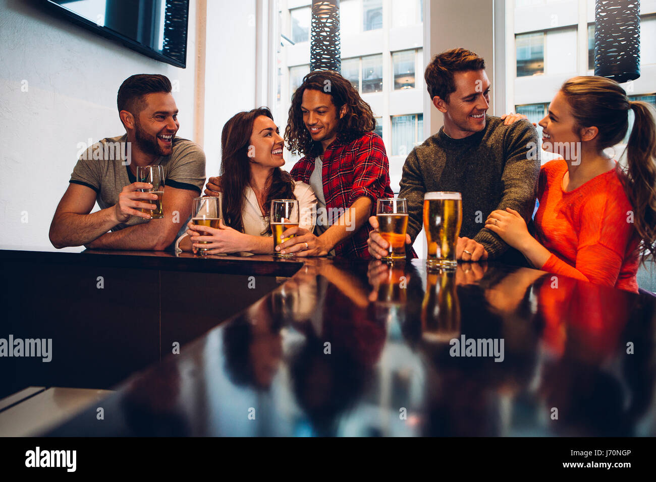 Mature friends laughing work out hi-res stock photography and images ...