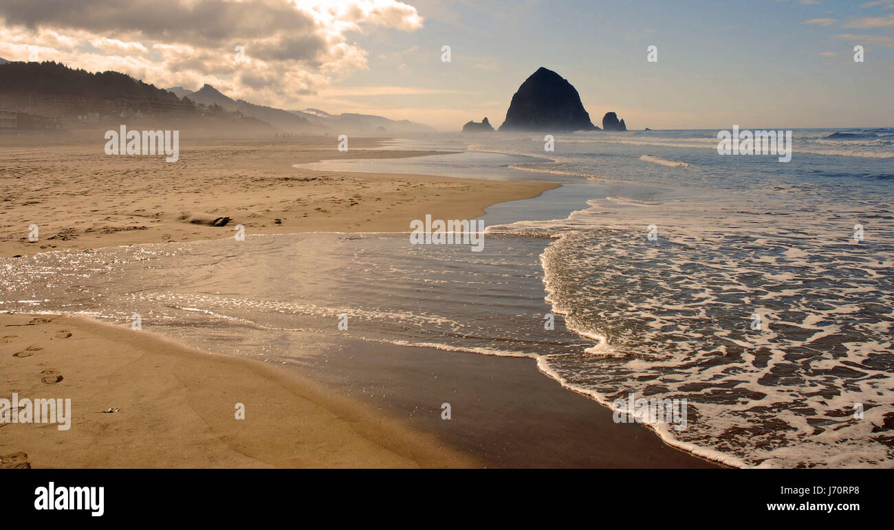 usa coast pacific salt water sea ocean water fog haze beach seaside the ...