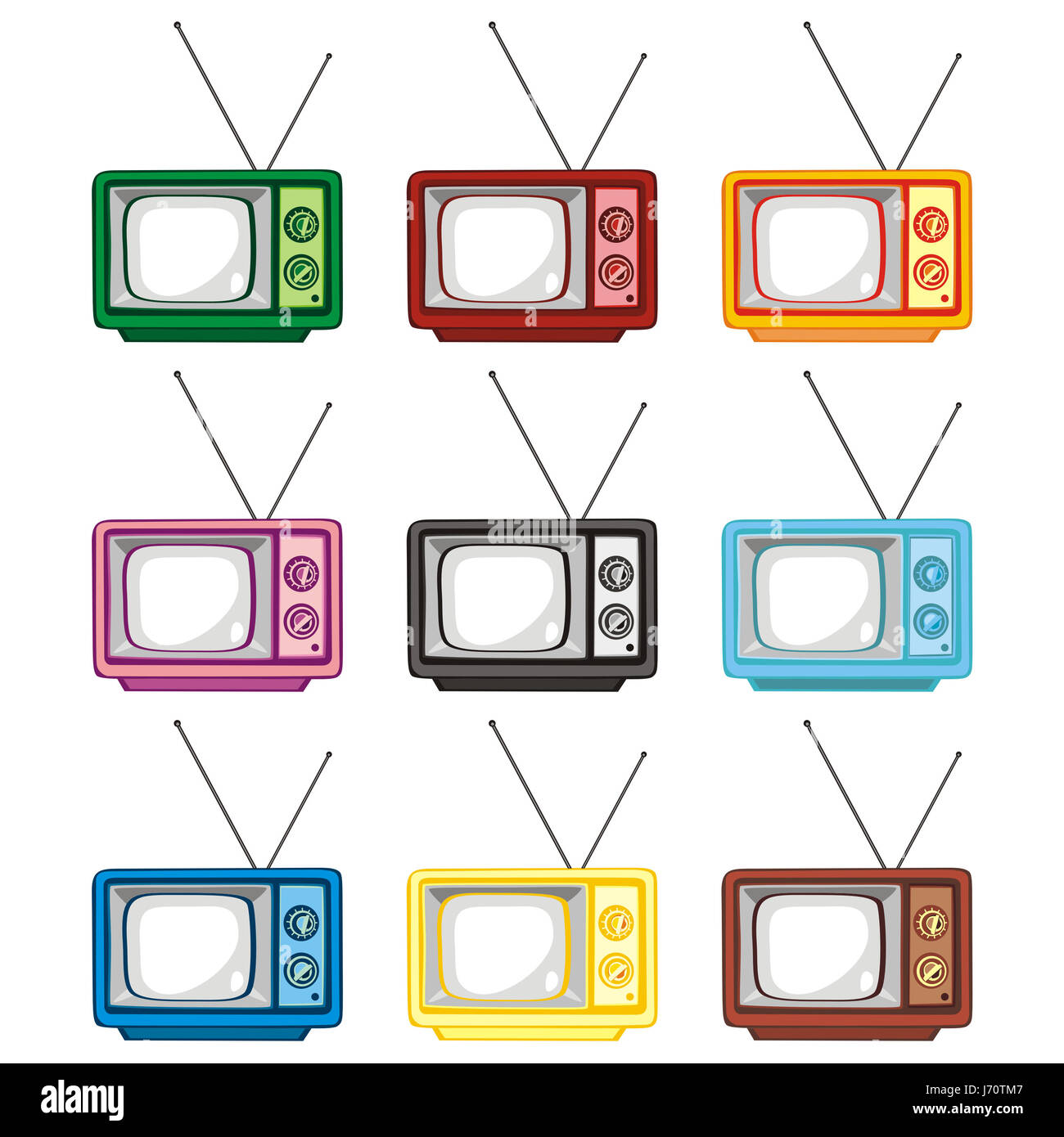 object isolated television tv televisions retro set blue program object ...