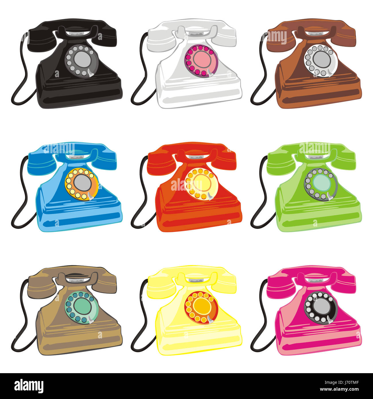 telephone phone object isolated illustration retro phones conversation ...