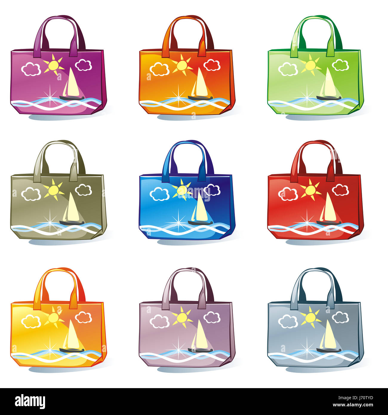 object isolated illustration colored bag object isolated fashion modern ...