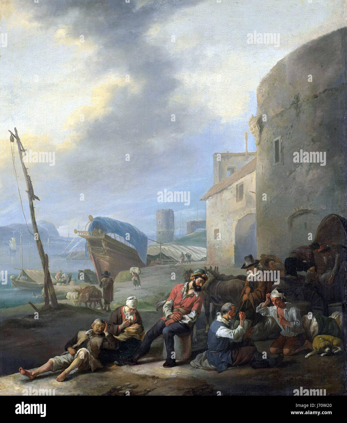 Johannes Lingelbach - Italian Harbor Stock Photo - Alamy
