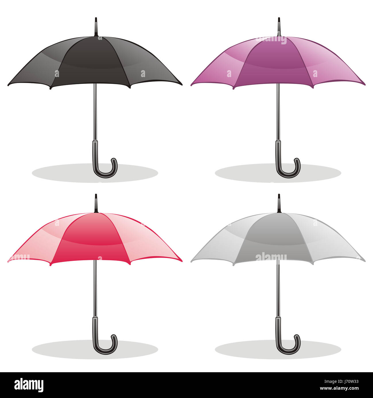 object illustration colored umbrellas blue object single isolated ...