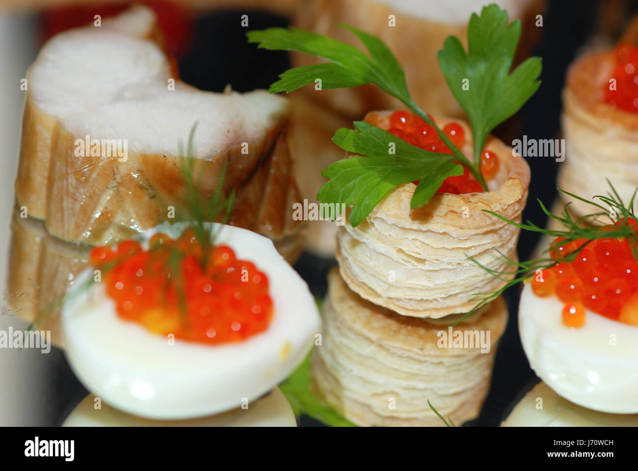 restaurant fish mackerel eggs caviar buffet restaurant food aliment ...
