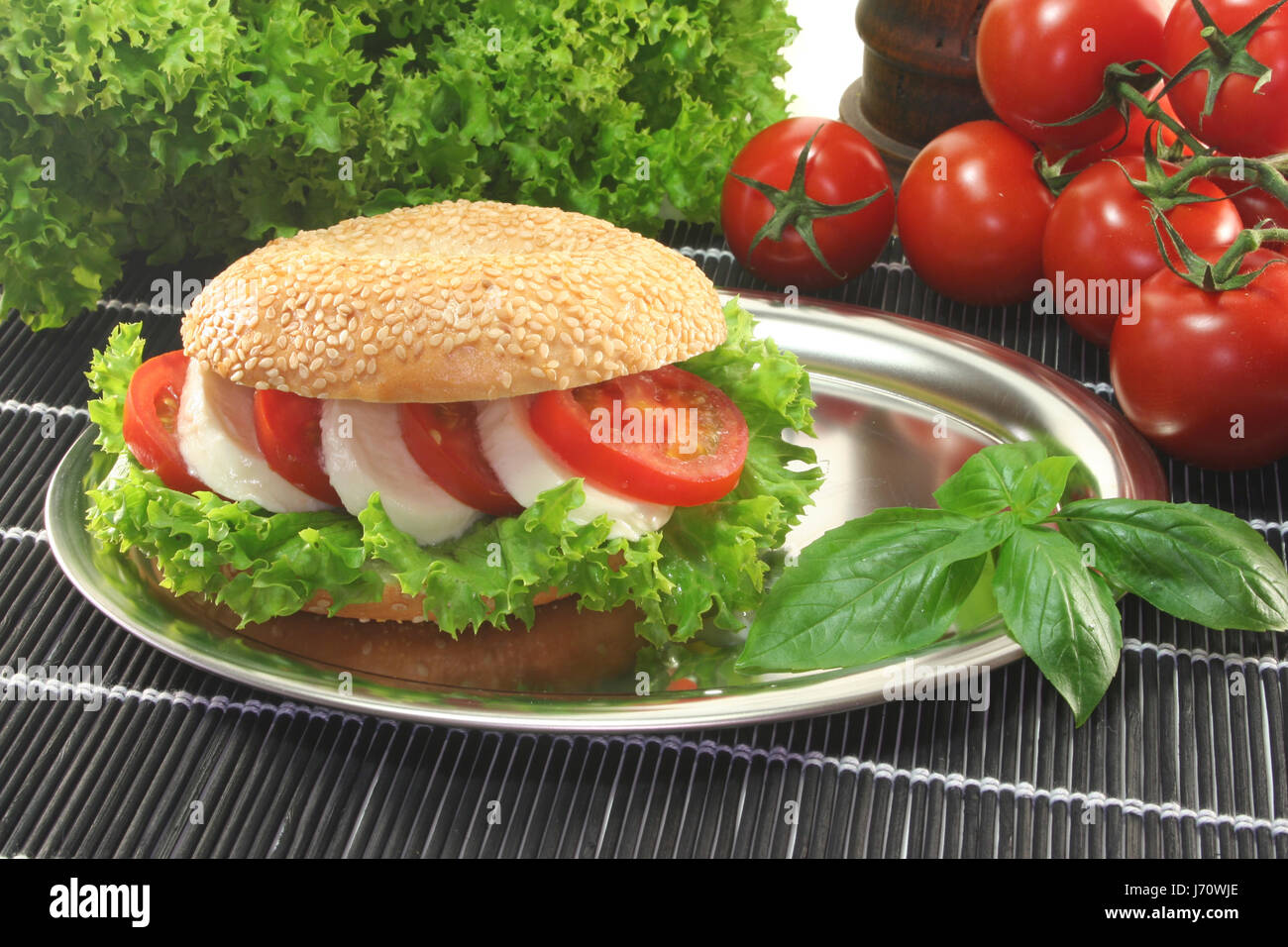 basil occupied tomato salad snack time roll kaiser sandwich basil cooky ...