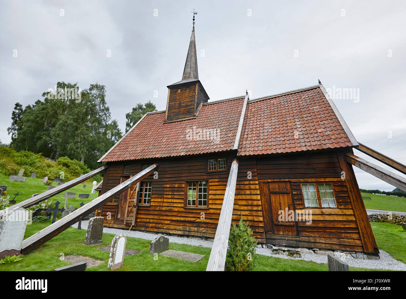 Traditional norwegian stave church. Rodven. Travel Norway. Tourism ...
