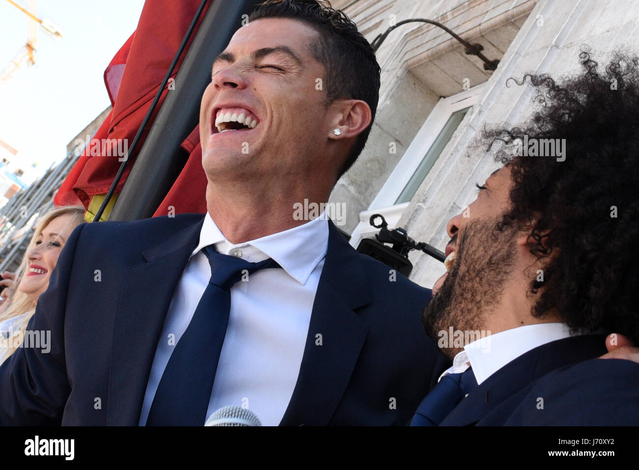 Madrid, Spain. 22nd May, 2017. Marcelo (right) and Cristiano Ronaldo of ...