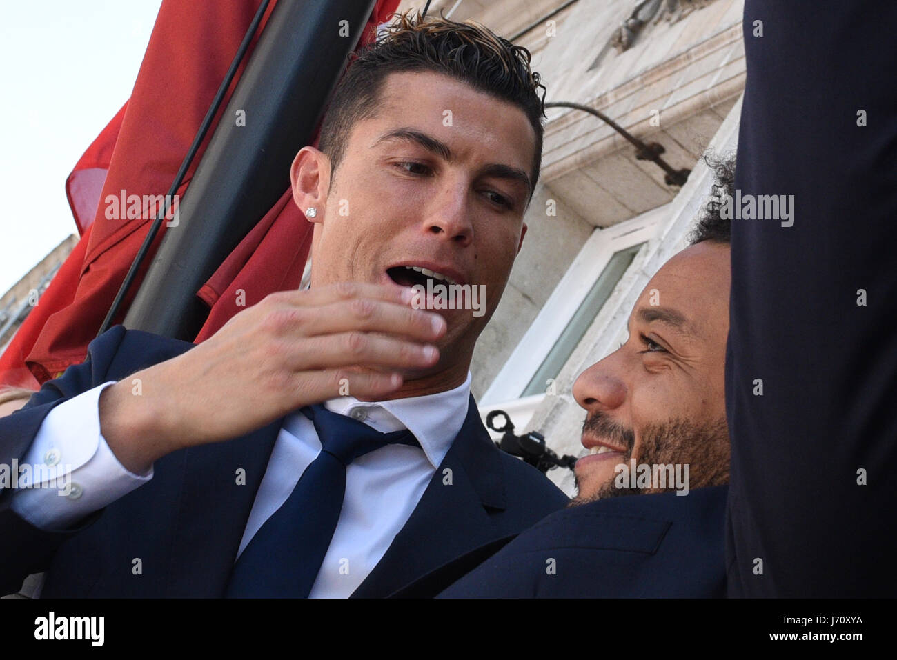 Madrid, Spain. 22nd May, 2017. Marcelo (right) and Cristiano Ronaldo of ...