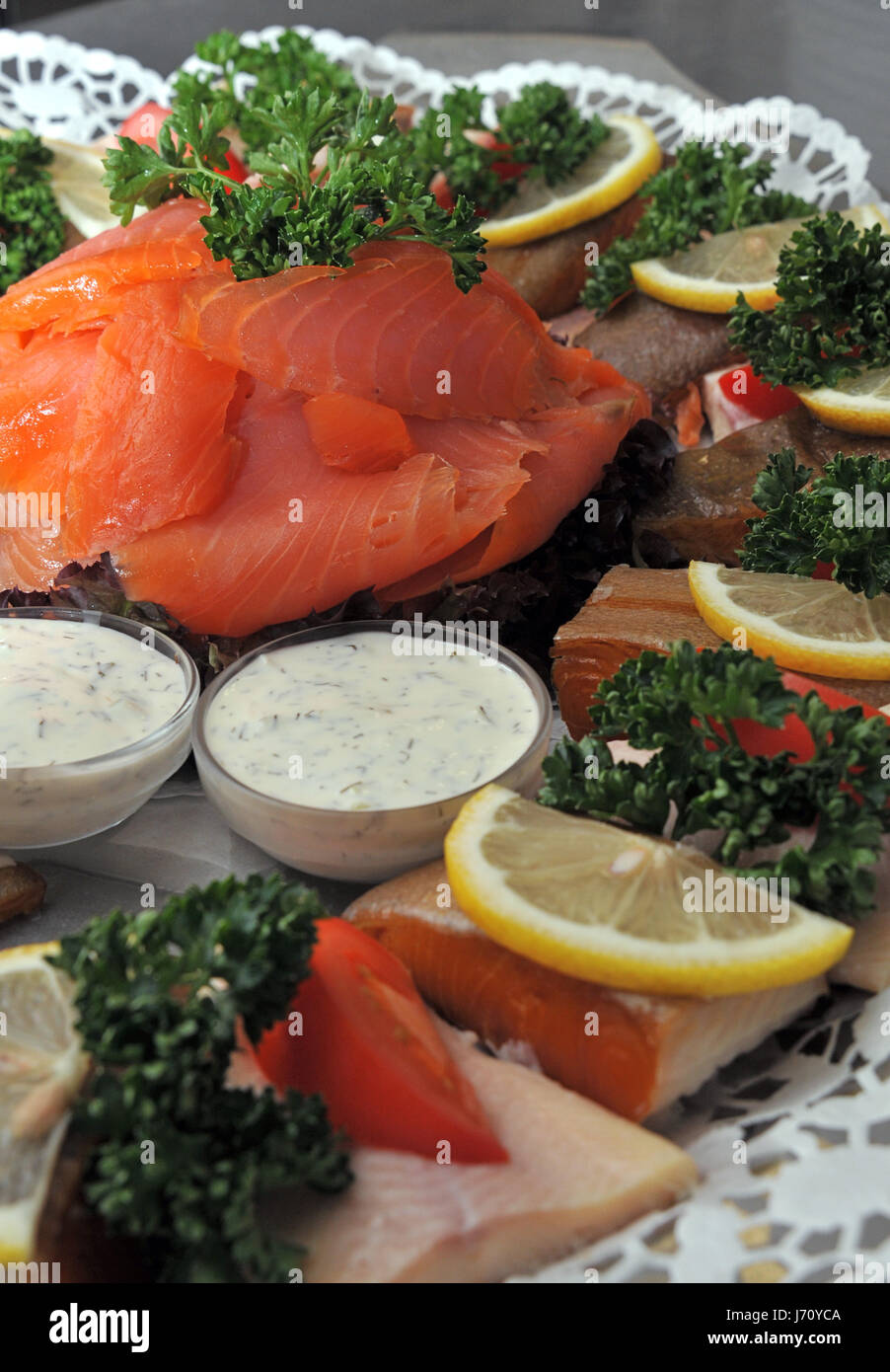 cold fish sideboard plate restaurant cold gastronomy kitchen cuisine ...