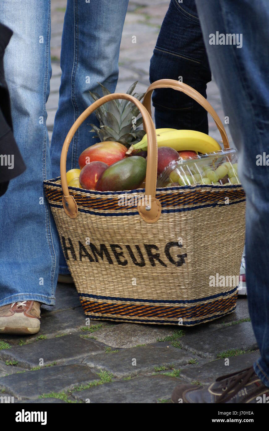 fruit basket in the fish market Stock Photo - Alamy