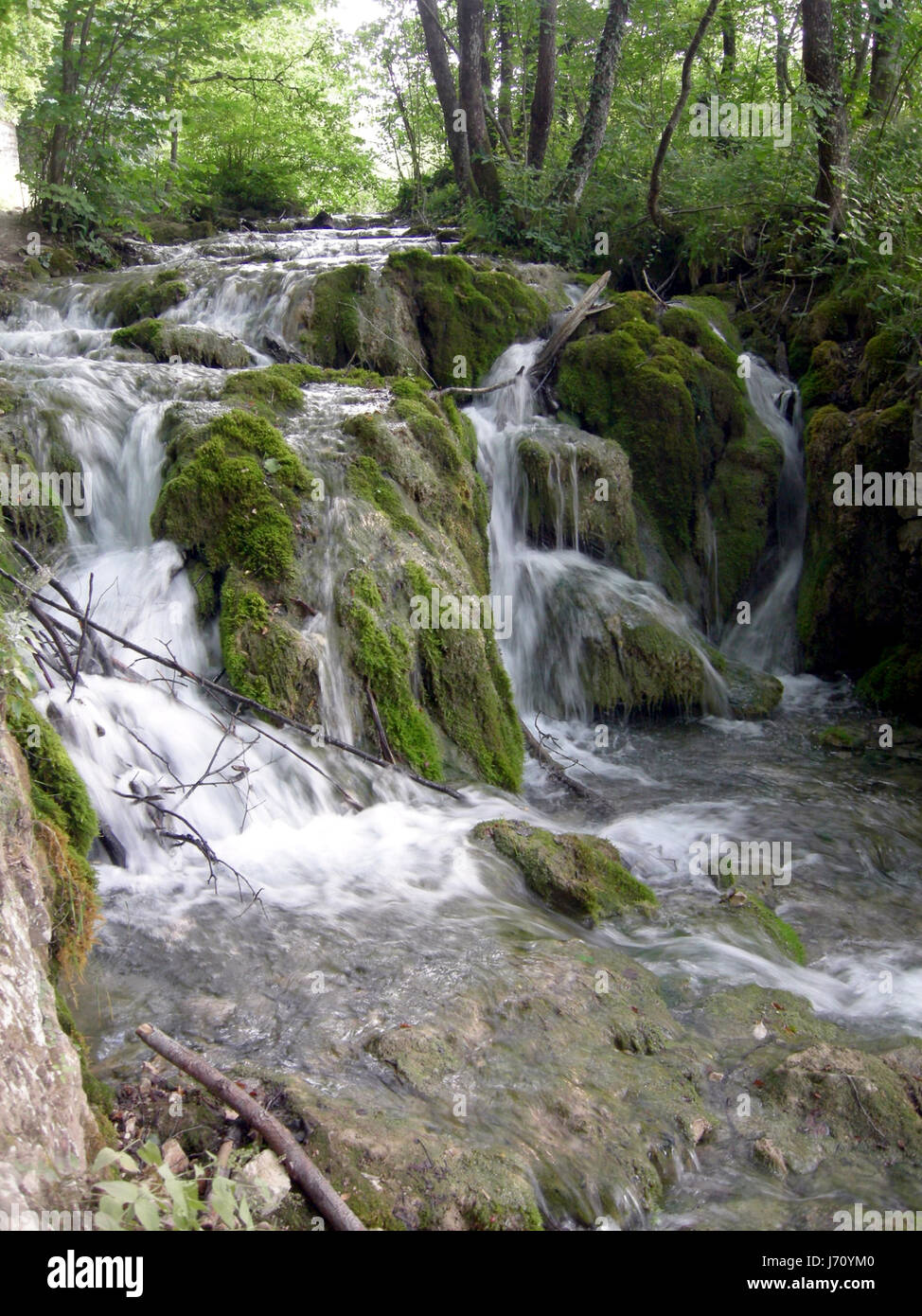 waterfall moss croatia vegetation plants lawn green water fall ...