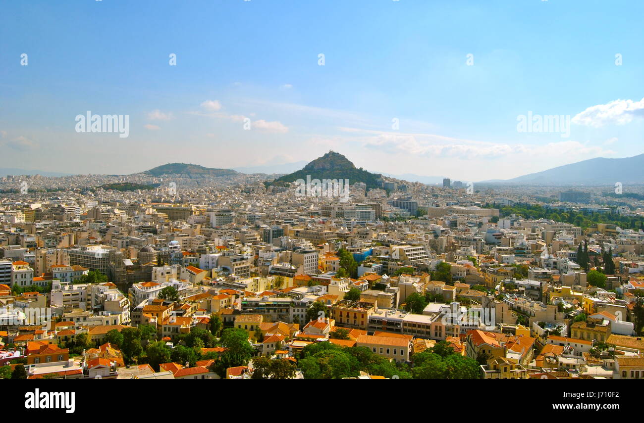 View of Athens city from the Acropolis, Athens, Greece Stock Photo - Alamy