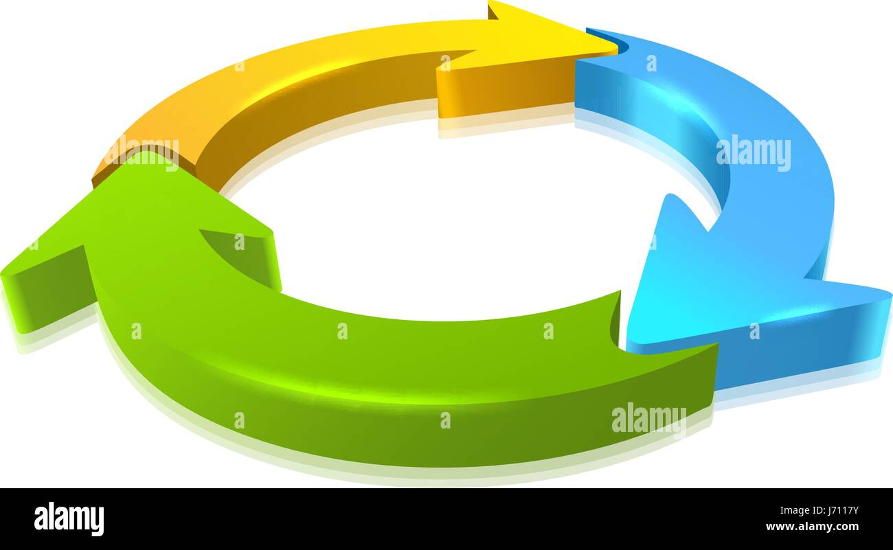 Circular Arrow 3D isolated on white background Stock Vector Image & Art ...