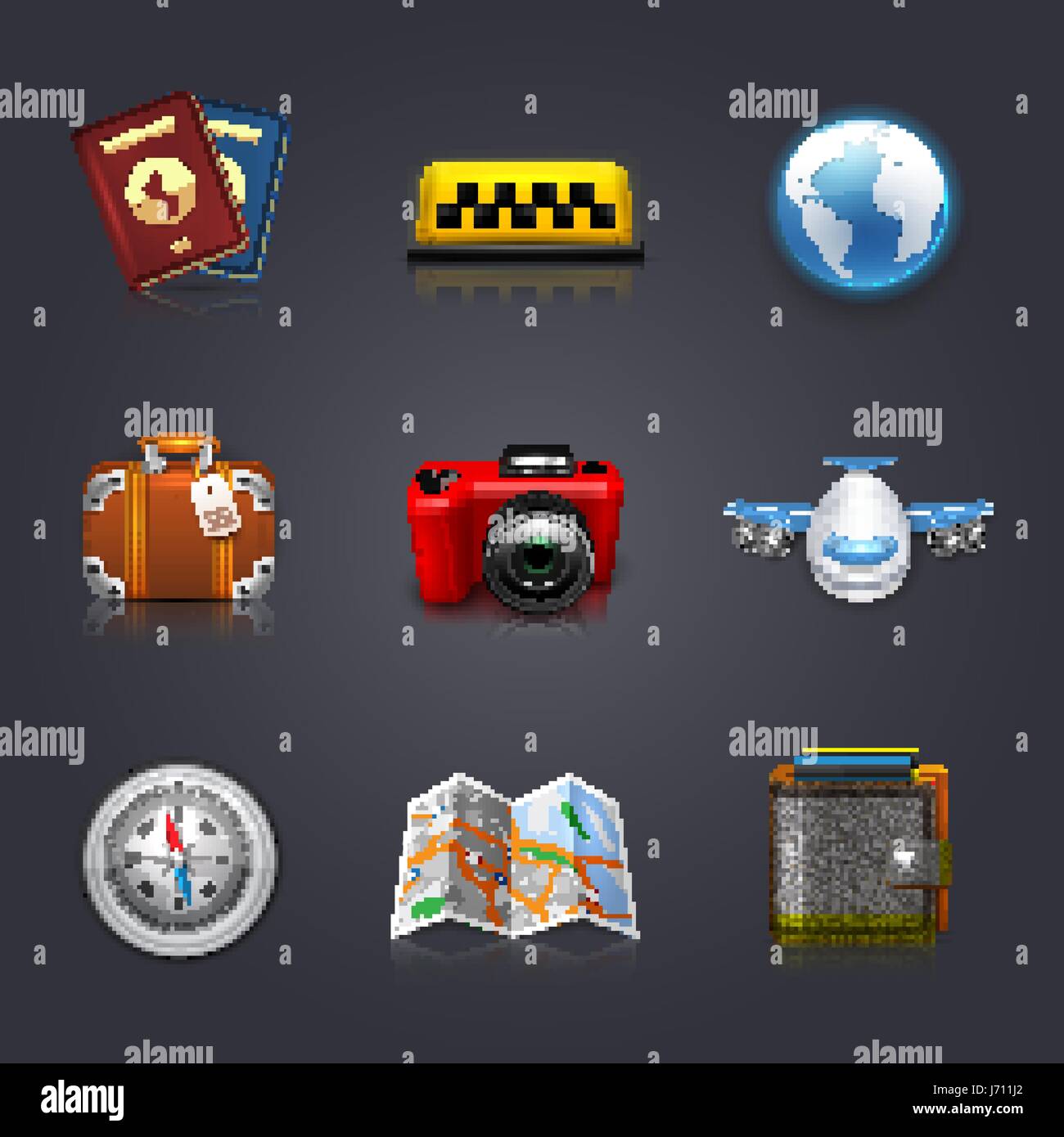Travel icon set Stock Vector Image & Art - Alamy