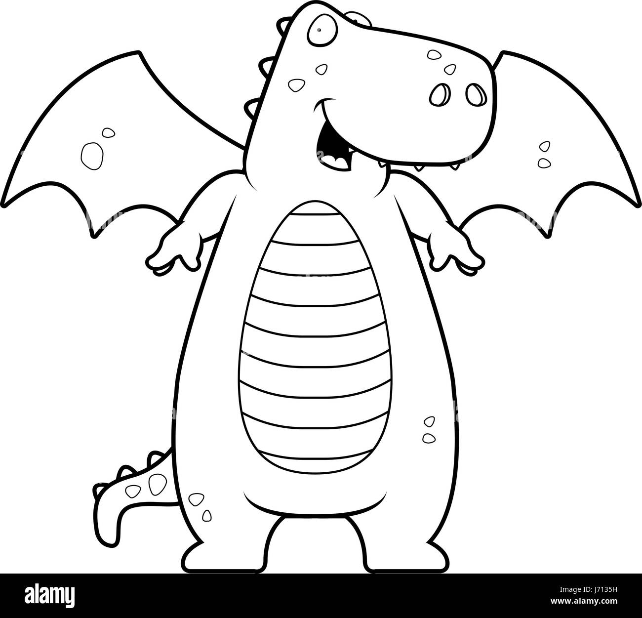 A happy cartoon dragon standing and smiling Stock Vector Image & Art ...