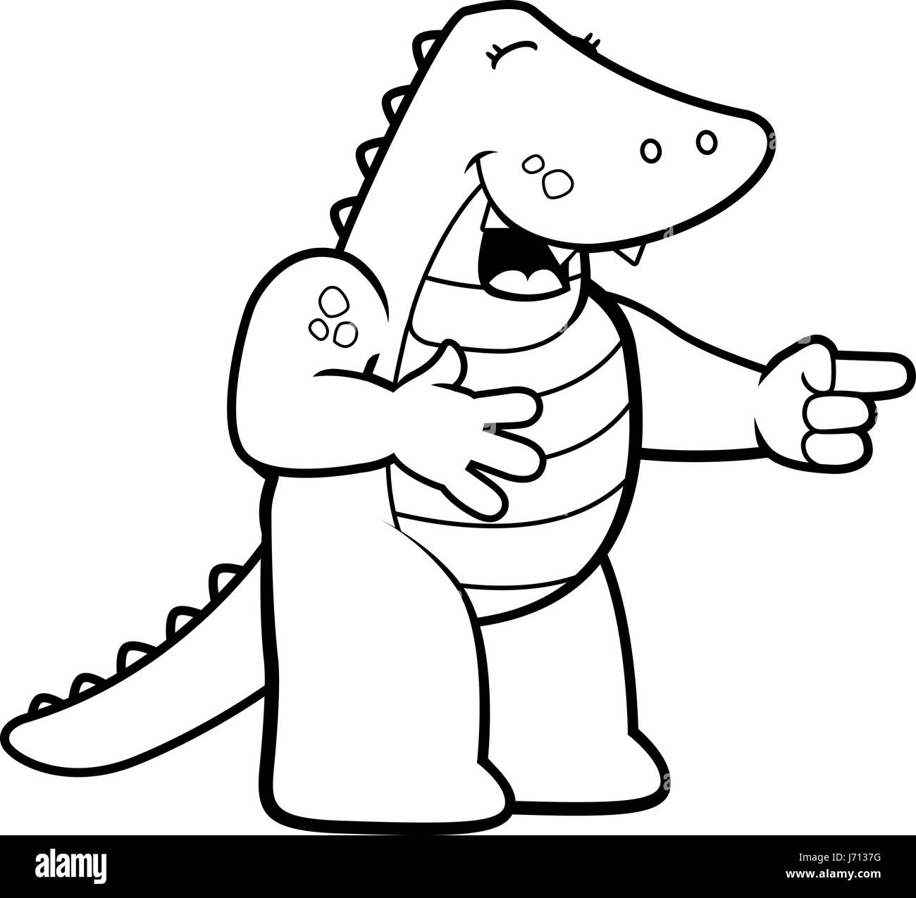 A happy cartoon alligator pointing and laughing Stock Vector Image ...