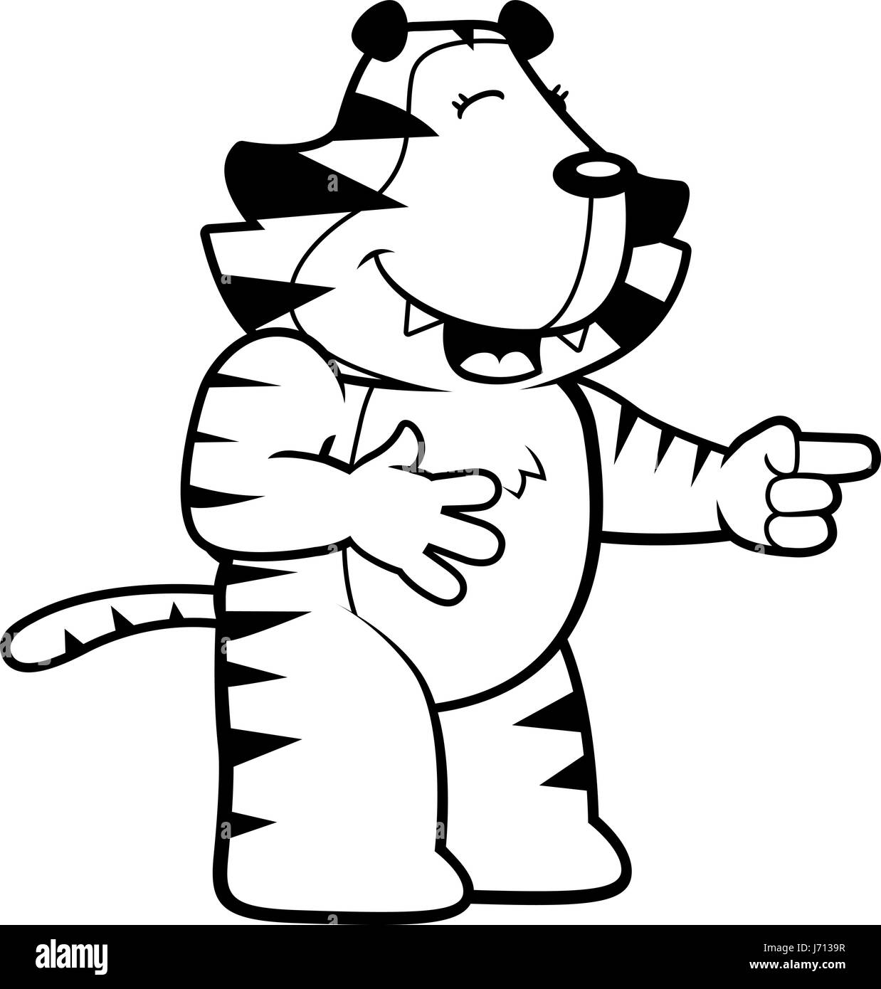 A happy cartoon tiger laughing and pointing Stock Vector Image & Art ...