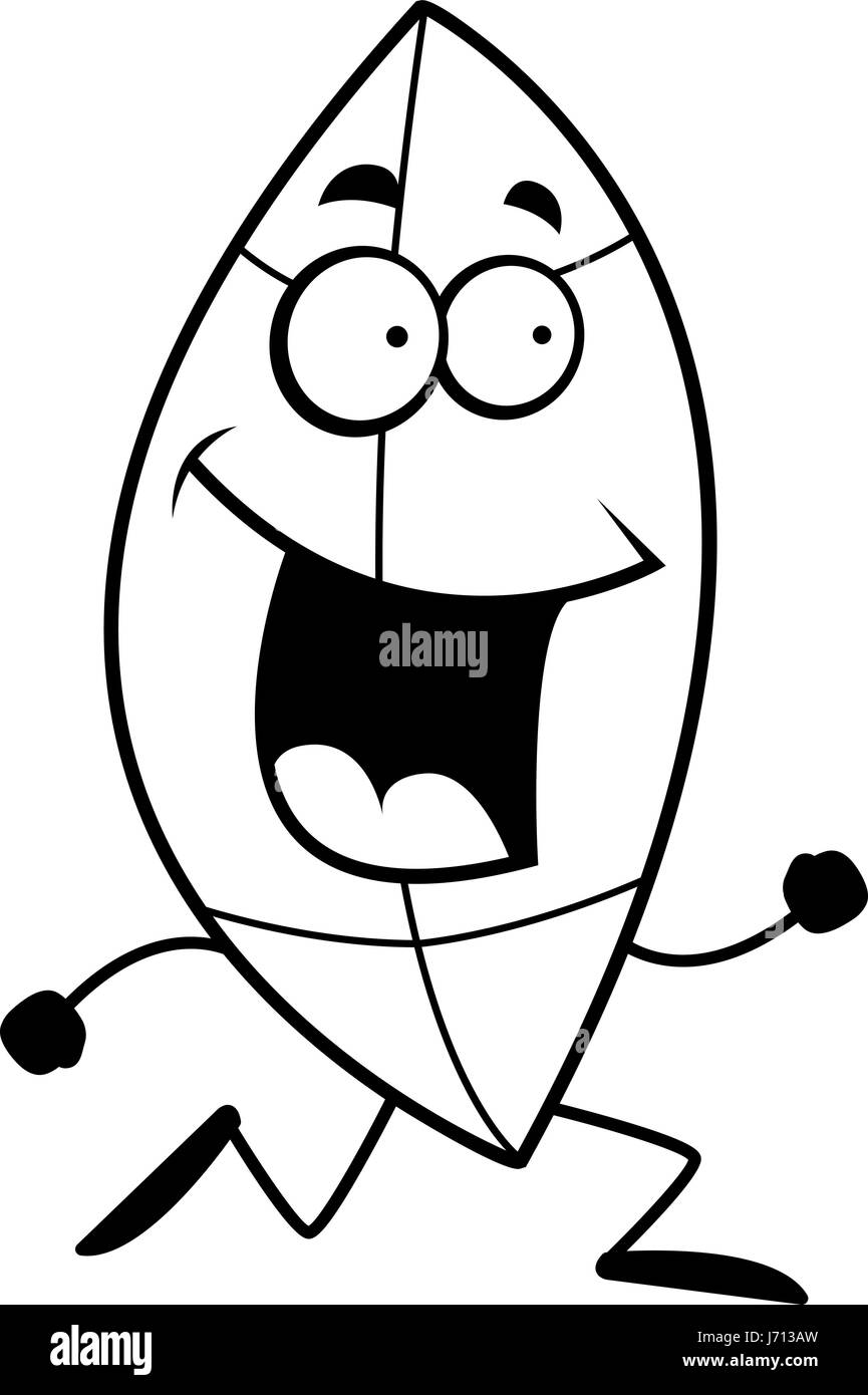 A happy cartoon leaf running and smiling Stock Vector Image & Art - Alamy