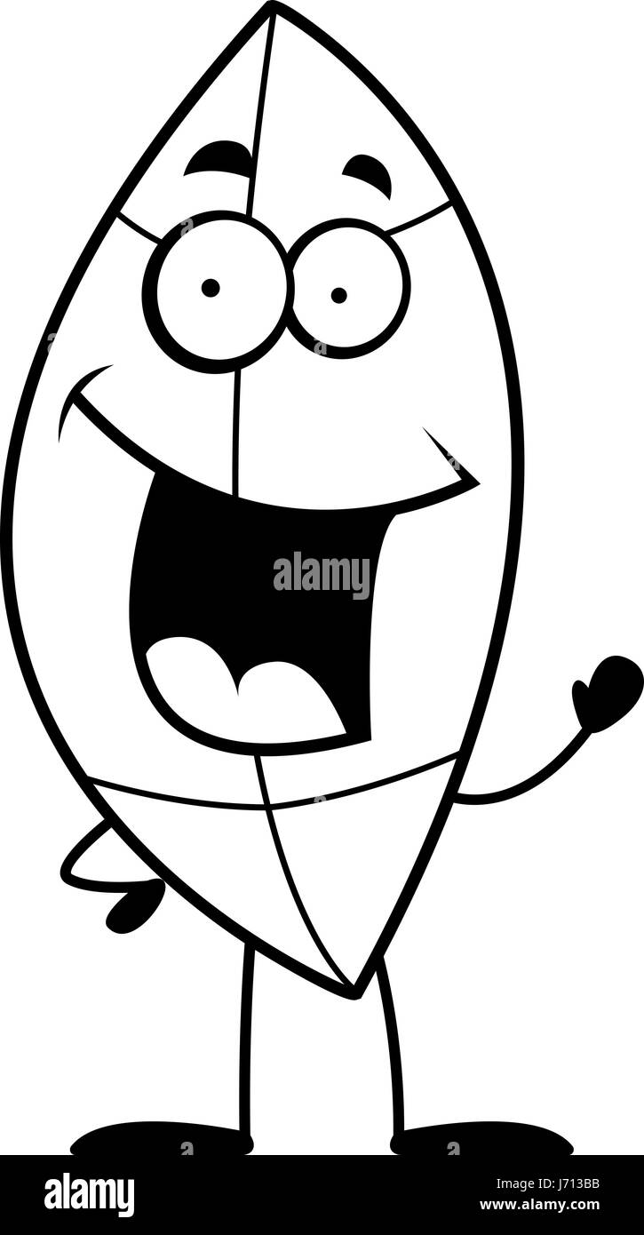 A happy cartoon leaf waving and smiling Stock Vector Image & Art - Alamy