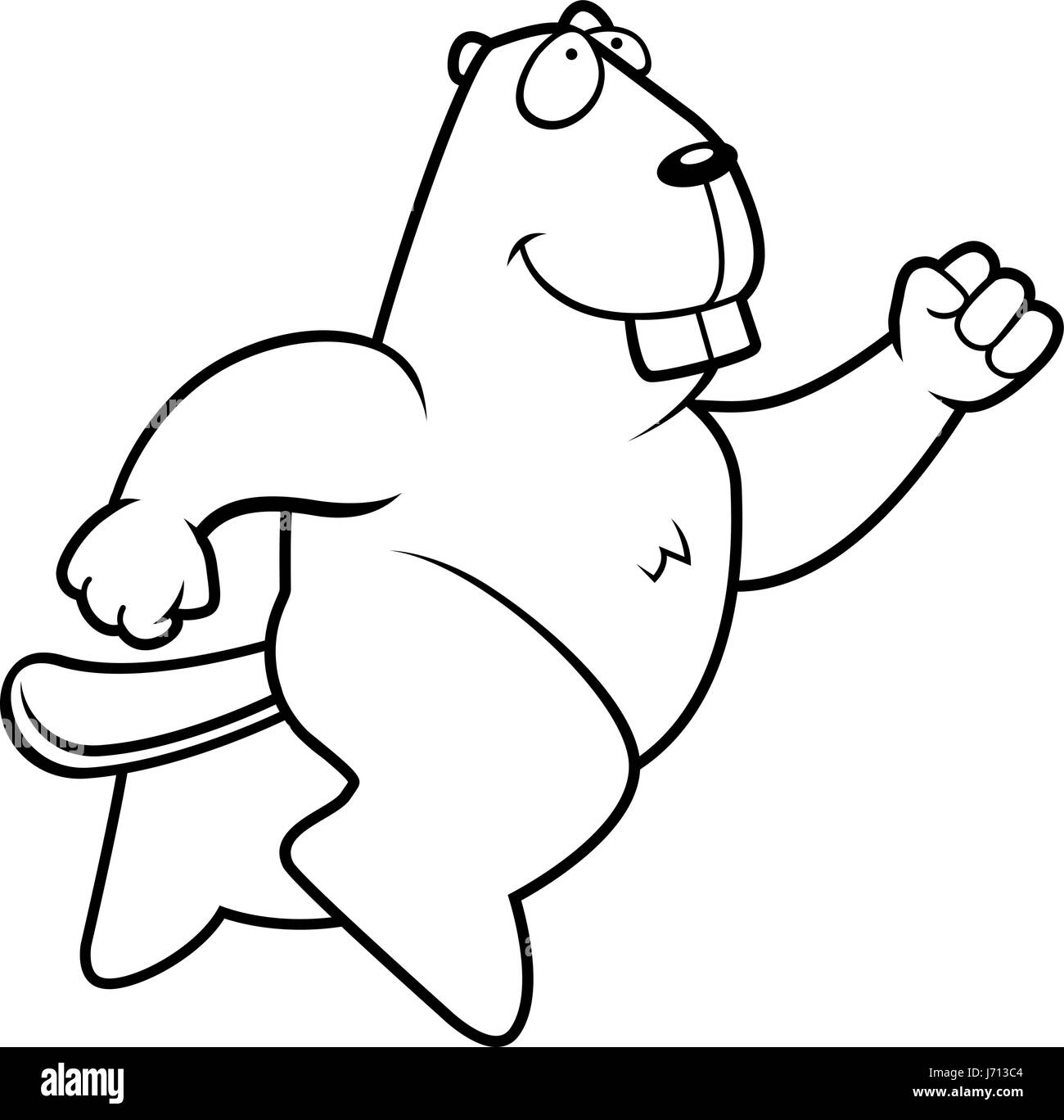 A happy cartoon beaver jumping and smiling Stock Vector Image & Art - Alamy