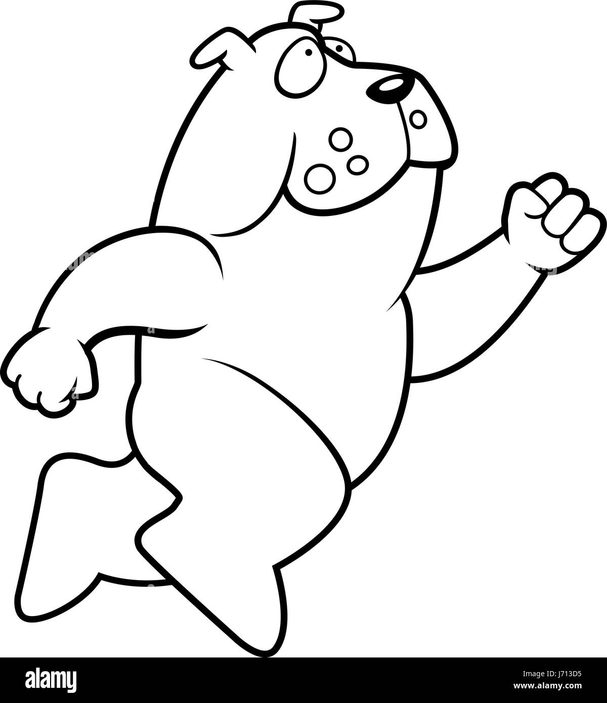 A happy cartoon bulldog jumping and smiling Stock Vector Image & Art ...