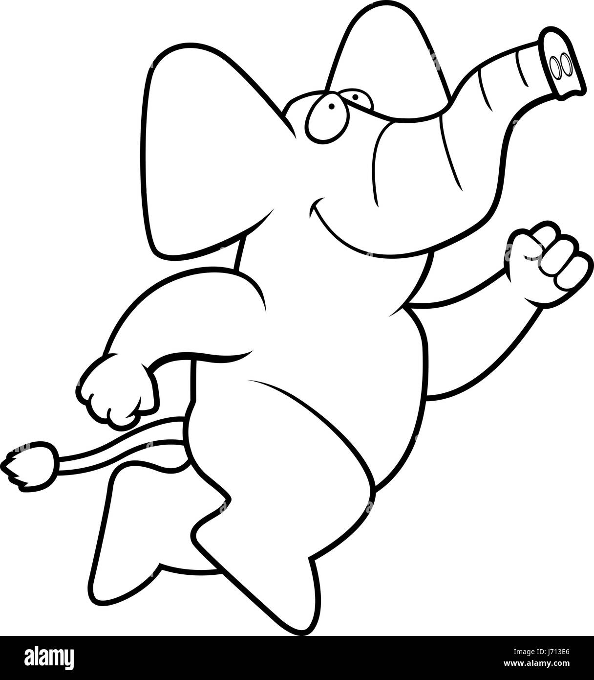 A happy cartoon elephant jumping and smiling Stock Vector Image & Art ...