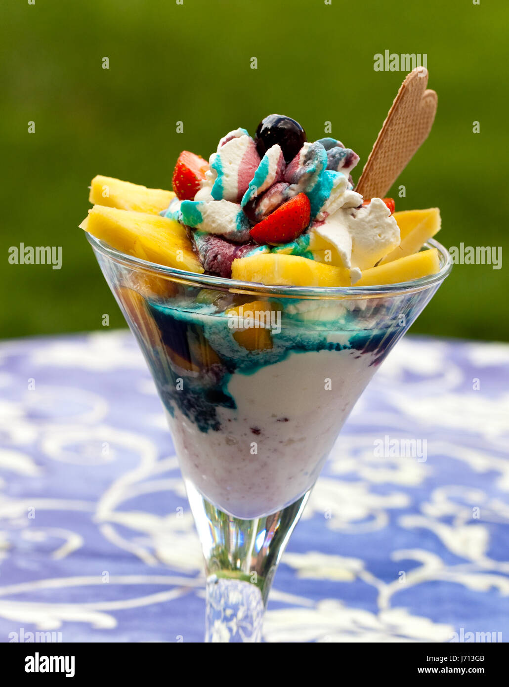 ice cream with blue curacao,fruit Stock Photo - Alamy