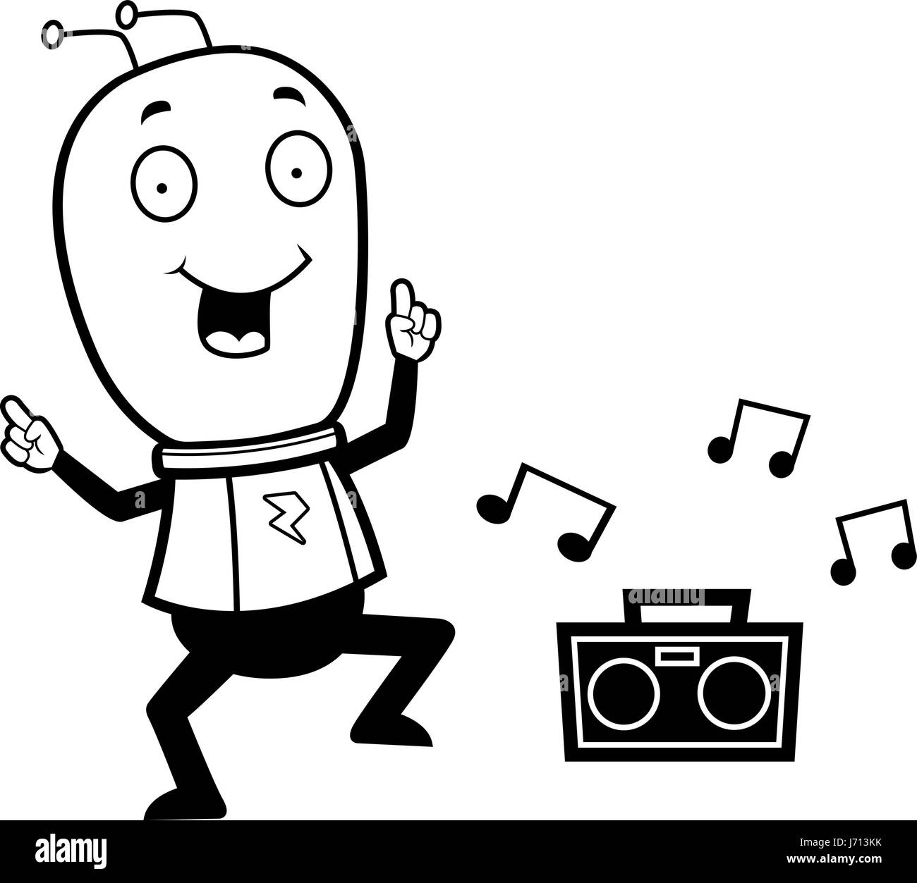 A happy cartoon alien dancing and smiling Stock Vector Image & Art - Alamy